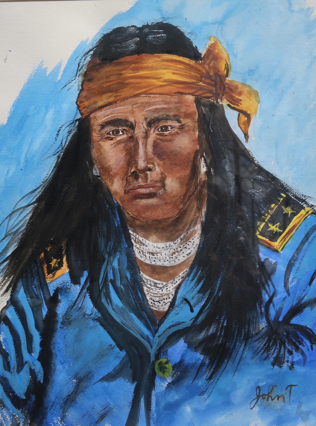 Apache Scout, Original Watercolor, Signed, Framed, 25x20" - Etsy