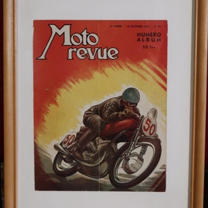 Moto Revue French Magazine Cover From 1949, 15x12" Framed - Etsy
