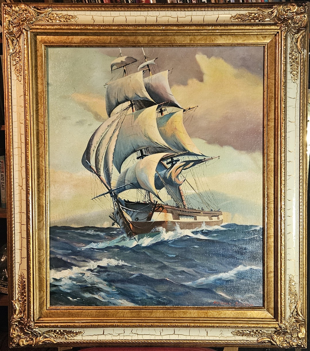 Before the Mast, Original Oil on Board, Signed Anthony Shenton, Framed ...