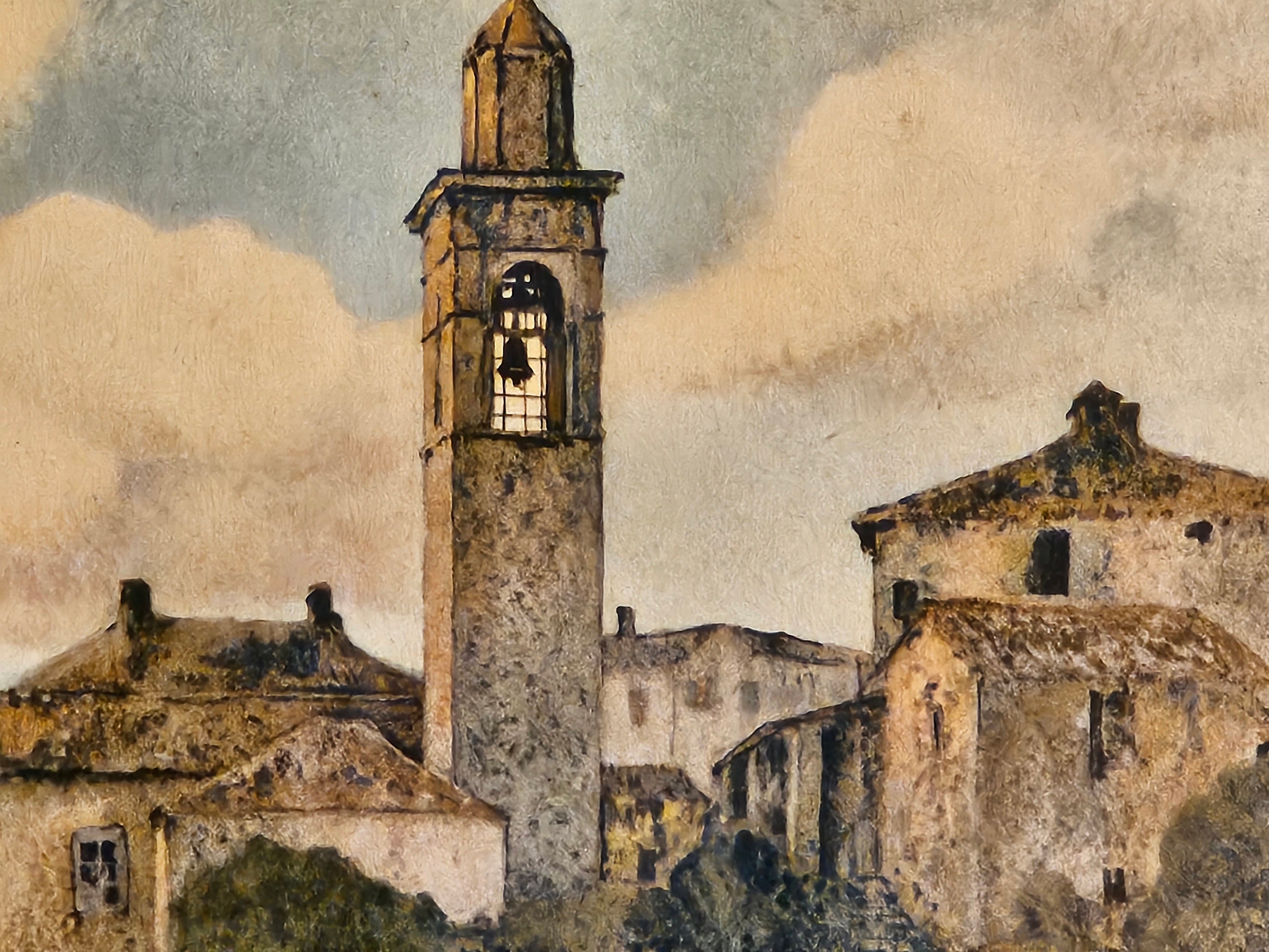 Sorengo, in Lugano Switzerland, a 1930's Stehli Freres Print by Hugo ...