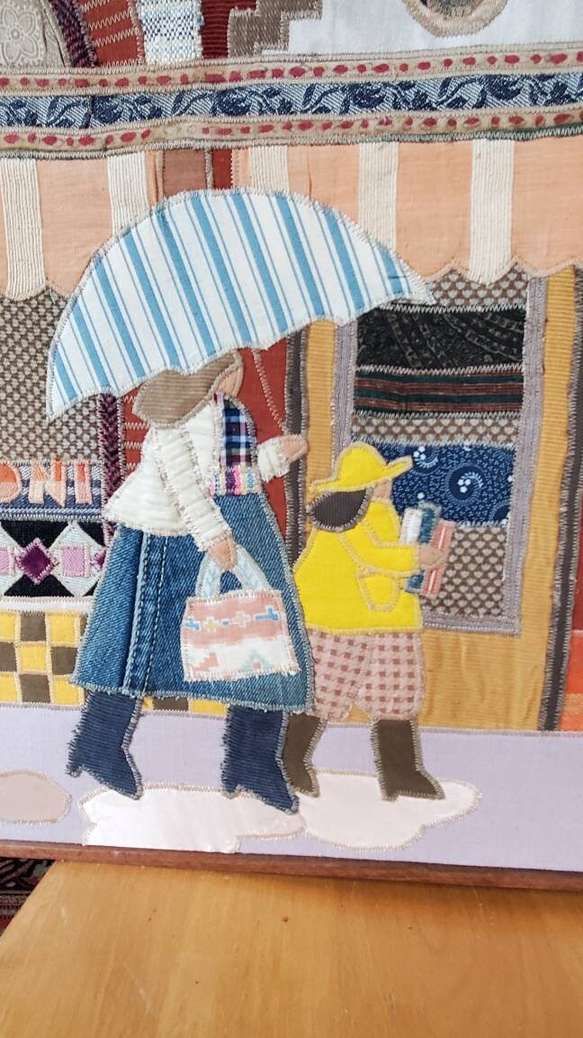 Patchwork Applique Quilted German Street Scene Framed - Etsy