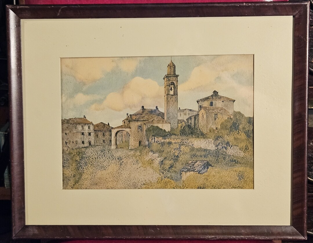 Sorengo, in Lugano Switzerland, a 1930's Stehli Freres Print by Hugo ...