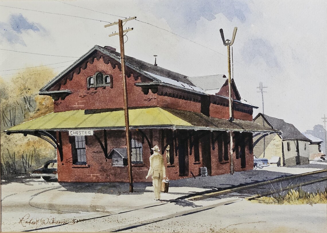 Chester Depot, Original Watercolor by Robert O'connor, Signed, Framed ...