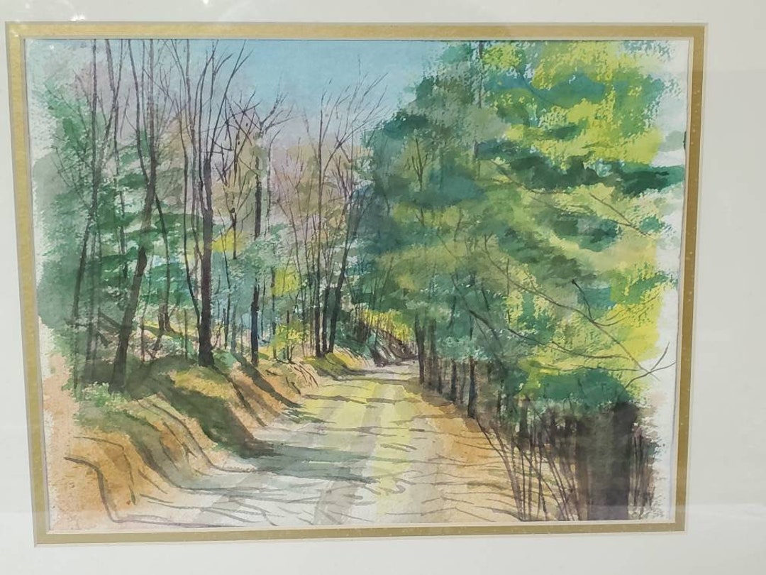 Forest Road, an Original Watercolor, Framed, 22x17" - Etsy