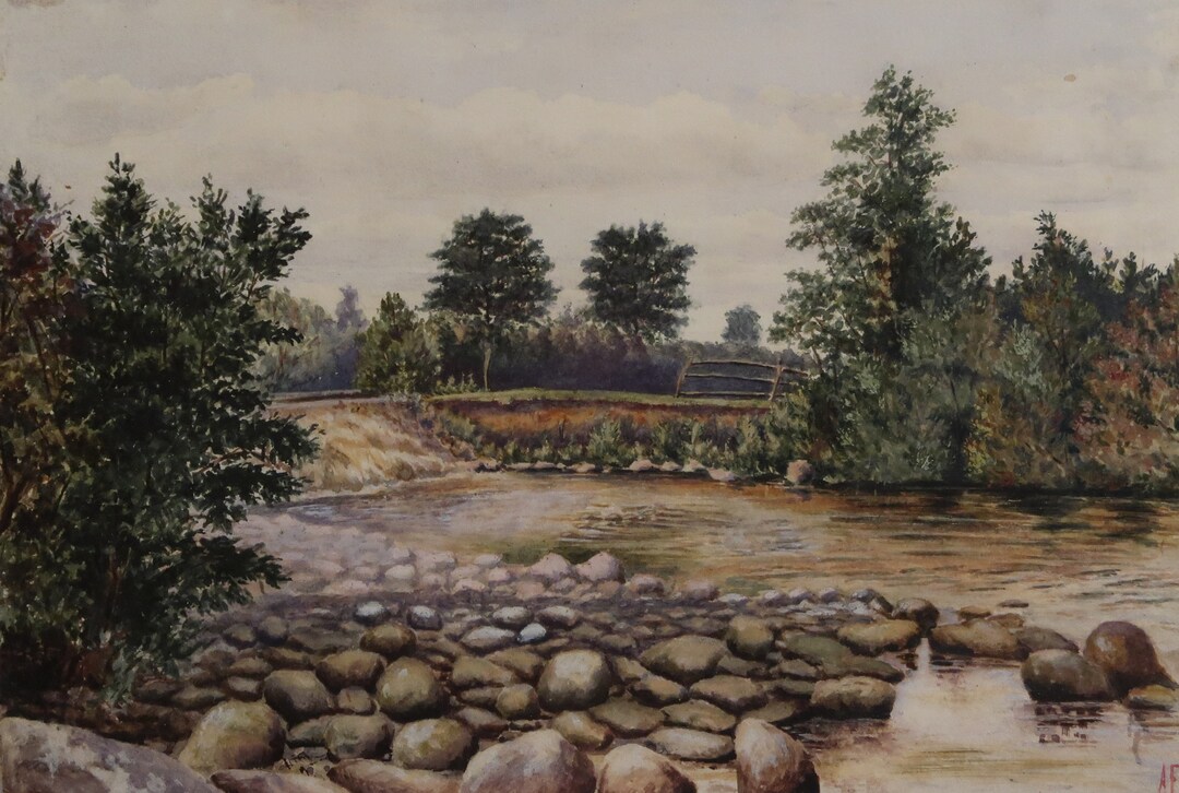 Stony Stream, Original British Watercolor, Signed, Framed, 13x10" - Etsy