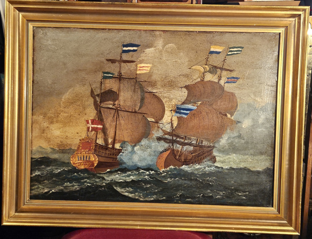 Battle of Koge Bay Oil on Canvas in the Style of a Classic - Etsy