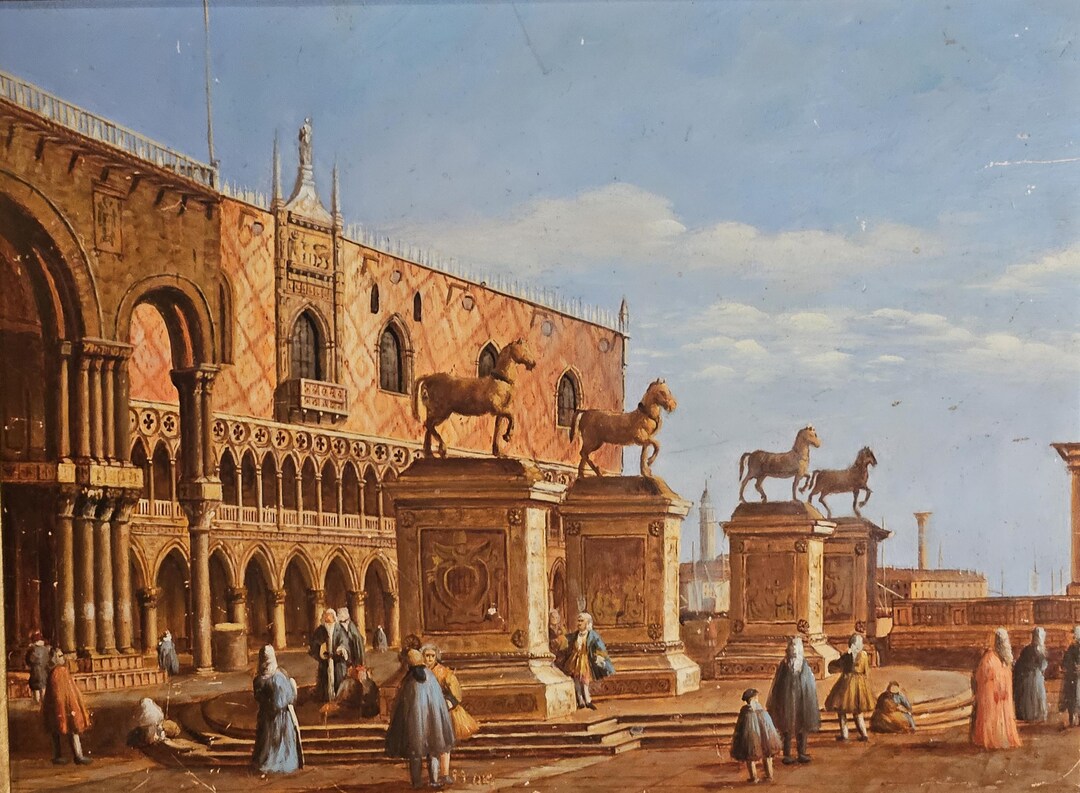 The Horses of San Marco, Oil on Board Version of the Canaletto ...