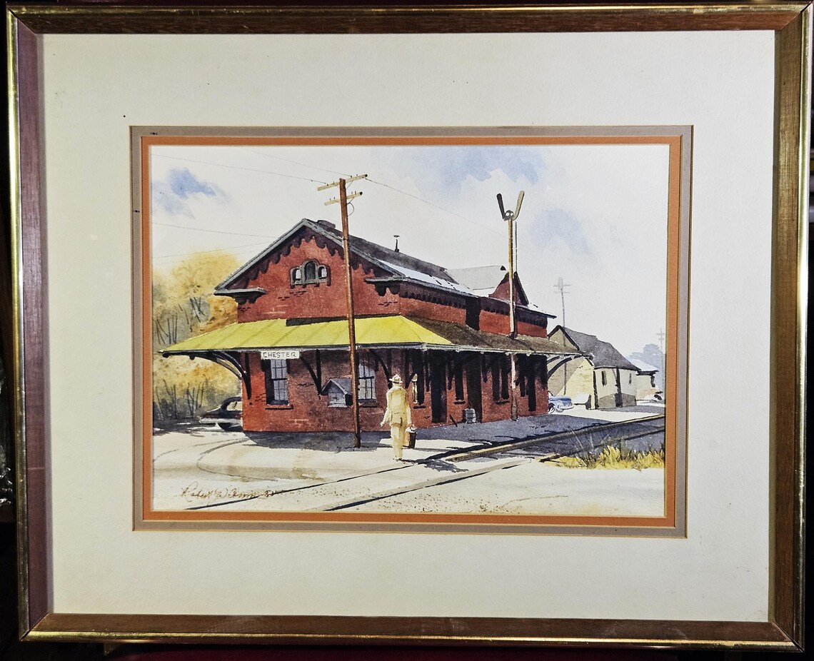 Chester Depot, Original Watercolor by Robert O'connor, Signed, Framed ...