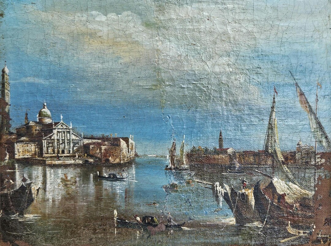 Venice, a View of San Georgio and Giudecca, Oil Painting From 1750 ...