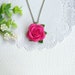Pink Rose Necklace. Pink Flower Necklace. Flower Jewelry. - Etsy