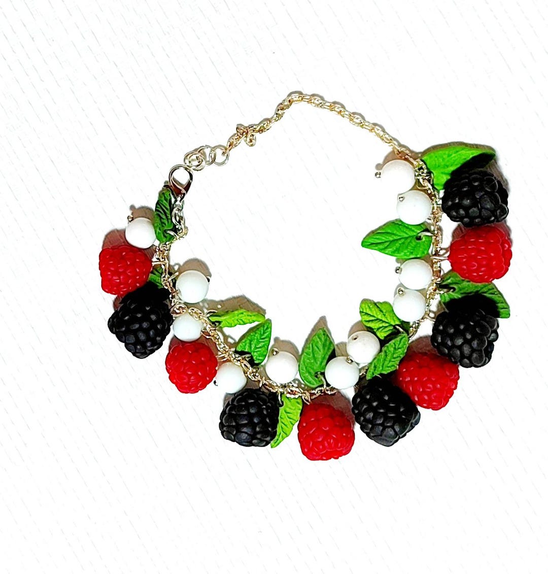 Blackberry Raspberries Bracelet. Berry Jewelry. Women Berry Bracelet ...