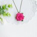 Pink Rose Necklace. Pink Flower Necklace. Flower Jewelry. - Etsy