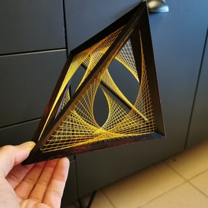 Tetrahedron Parabolic curves 2 layers String art Flower | Etsy