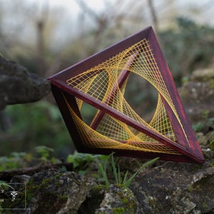 Tetrahedron Parabolic curves 2 layers String art Flower | Etsy