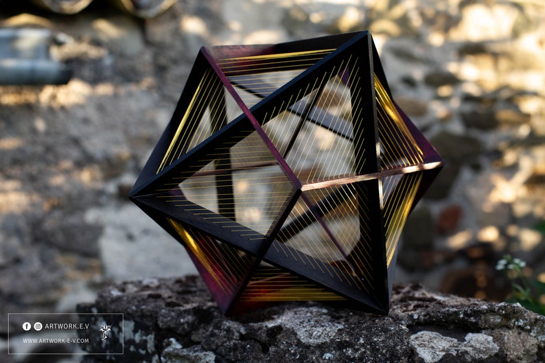 Octahedron and Cube Grid String Art Sacred Geometry - Etsy