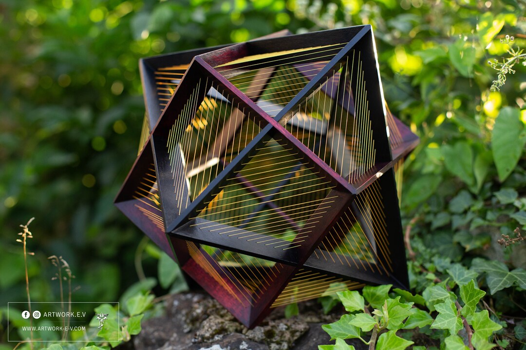 Cube–octahedron Linear Grid Sculpture - Etsy