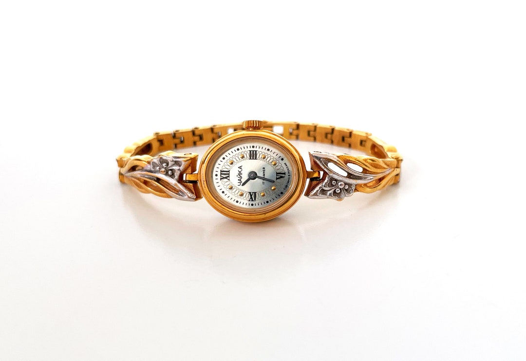 RARE Gold Watch chaika Gorgeous Tiny, Gold Women's Watch With Unsual ...