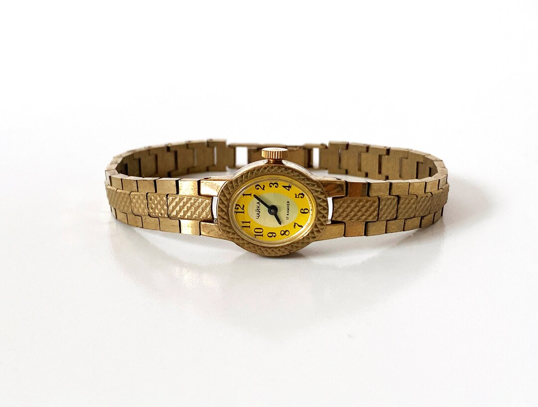 Chaika Vintage Women's Watch, Women's Dainty Gold Watch, Petite Vintage ...