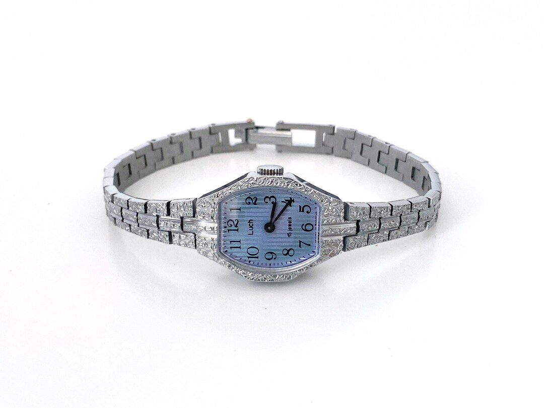 Small Watch, Silver Vintage Watches for Women With Blue Dial ...