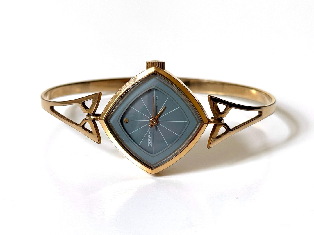 Unique Shape Vintage Women's Watch, Women's Gold Watch, Dainty Gold ...