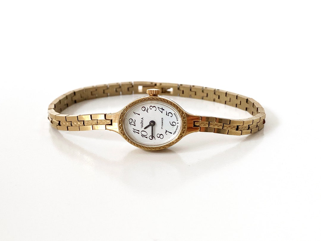 RARE Gold Watch chaika Gorgeous Tiny, Gold Women's Watch With Unsual ...