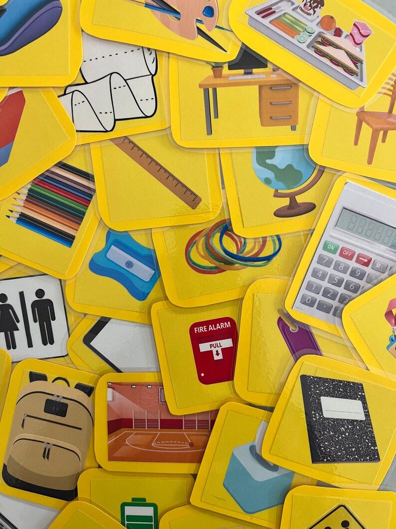 School Vocabulary for Speech Therapy Laminated Flashcards 60 Total - Etsy