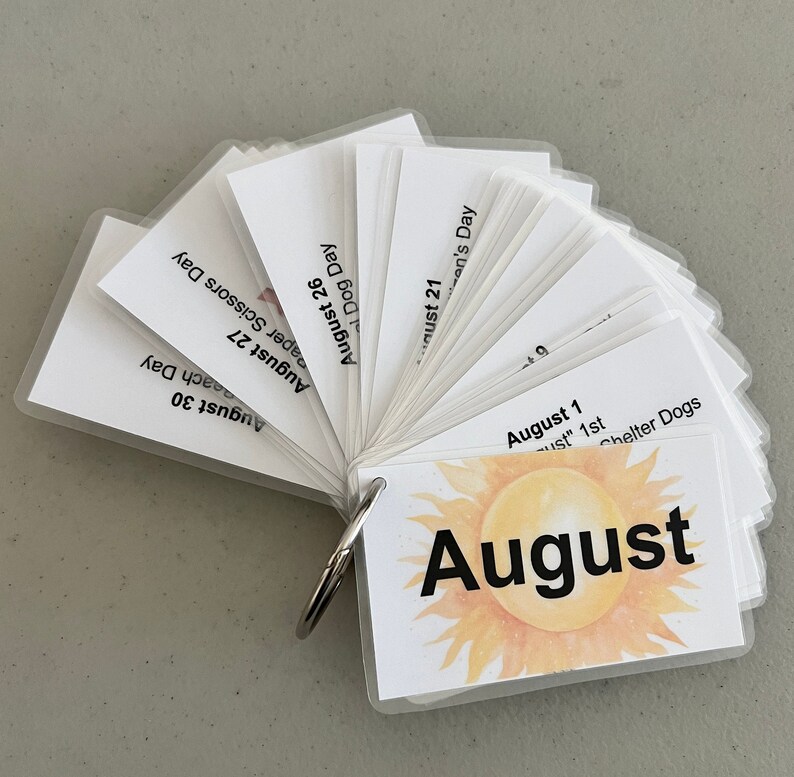 August Monthly Observances: Social Skills and Memory Discussion Cards ...