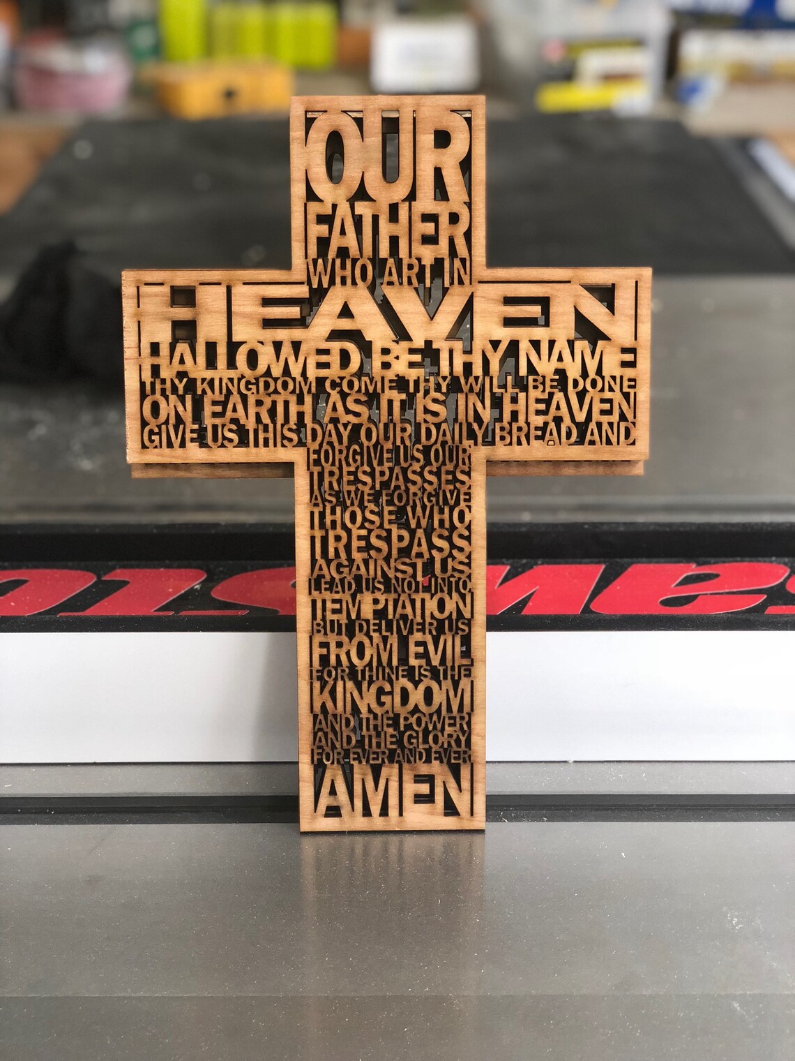 Custom Laser Engraved Cross With the Lord's Prayer - Etsy