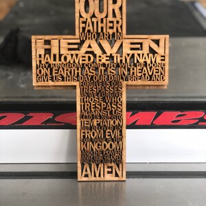 Custom Laser Engraved Cross With the Lord's Prayer - Etsy