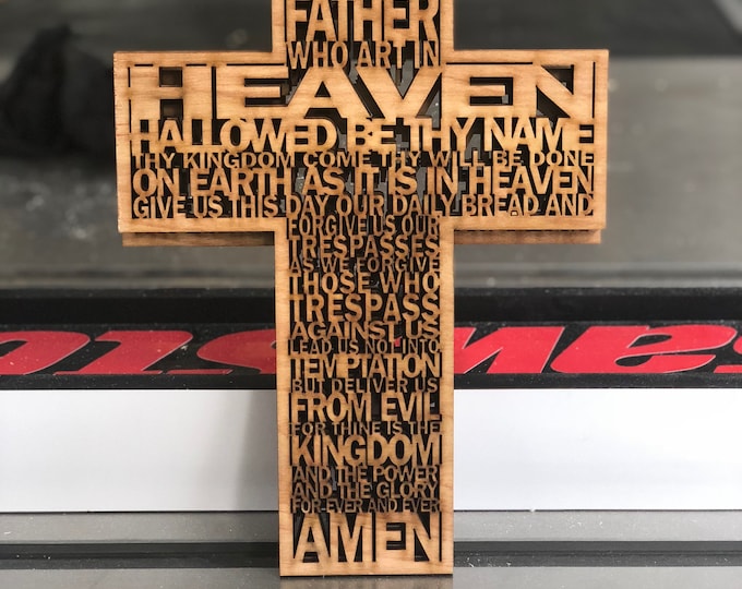 Custom Laser Engraved Cross With the Lord's Prayer - Etsy