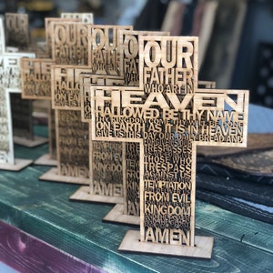 Custom Laser Engraved Cross With the Lord's Prayer - Etsy