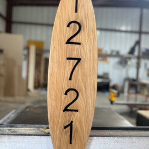 Custom Made Oak Surfboard Shaped Address Signs - Etsy