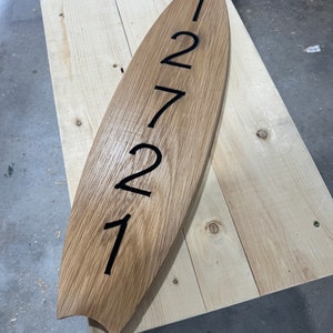 Custom Made Oak Surfboard Shaped Address Signs - Etsy