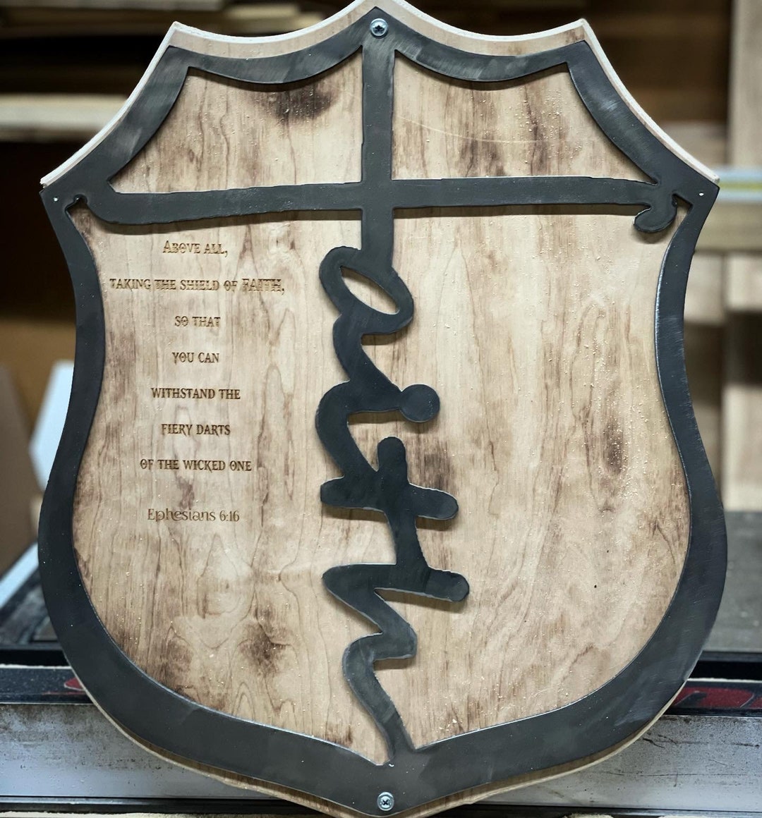 Custom Shield of Faith With Laser Engraved Verse - Etsy