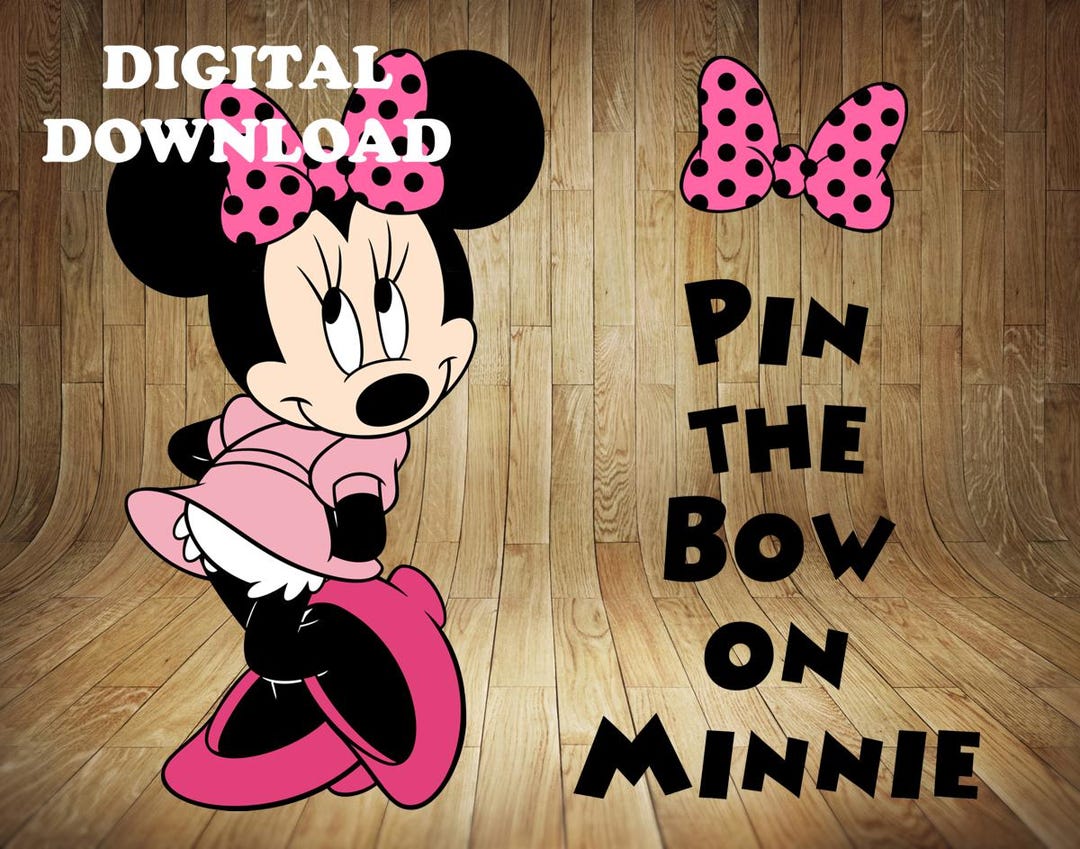 Minnie Mouse Pin Game, Pin the Tail on Minnie, Pin the Bow on Minnie ...