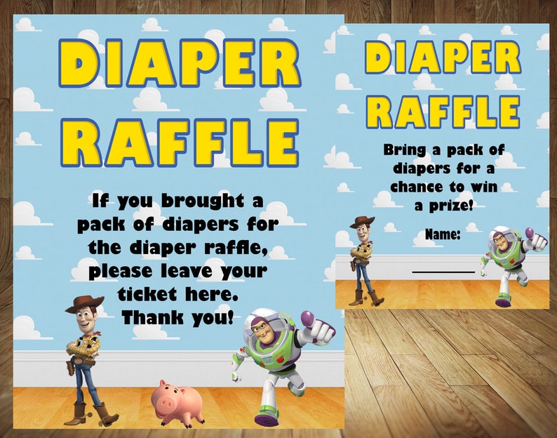 Toy Story Diaper Raffle, Toy Story Baby Shower, Toy Story Raffle , Toy ...