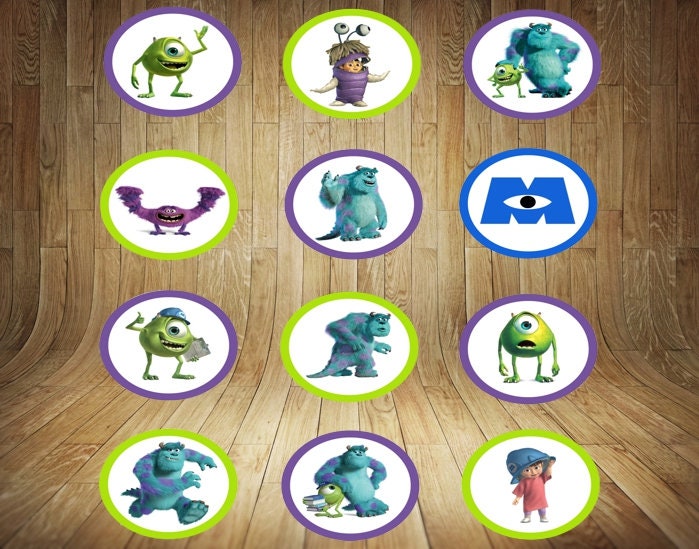 Monsters Inc Cupcake Toppers, Monsters Cupcake Toppers, Monsters Inc ...