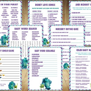 ALL 8 GAMES! Monsters Inc Baby Shower Games, Monsters Inc Baby Shower ...