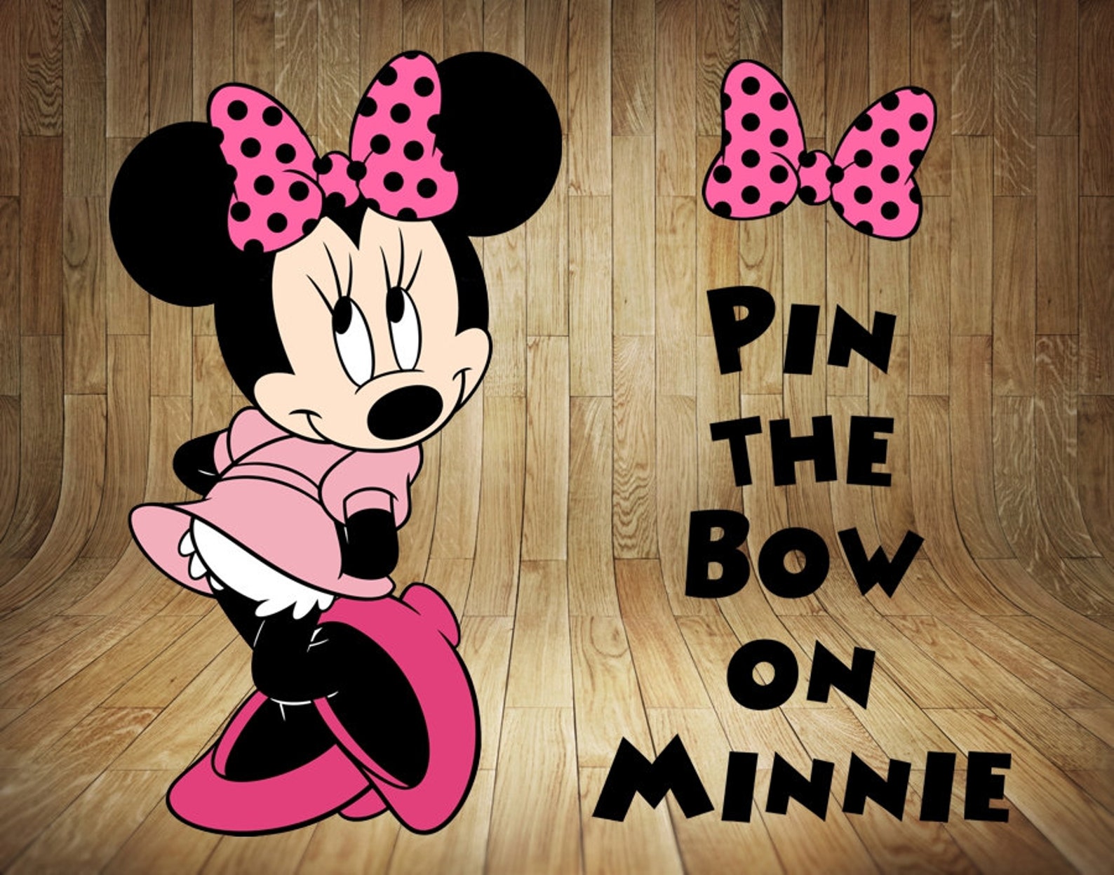 Minnie Mouse Pin Game, Pin the Tail on Minnie, Pin the Bow on Minnie ...