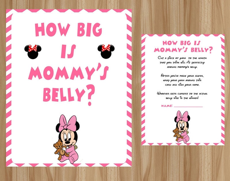 Minnie Mouse How Big is Mommy's Belly, Minnie Mouse Baby Shower, Minnie ...
