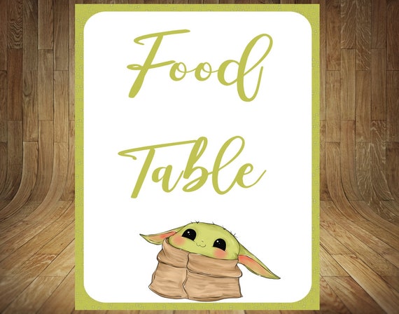 Yoda Baby Shower Sign Yoda Baby Shower Yoda Sign Yoda Food - Etsy