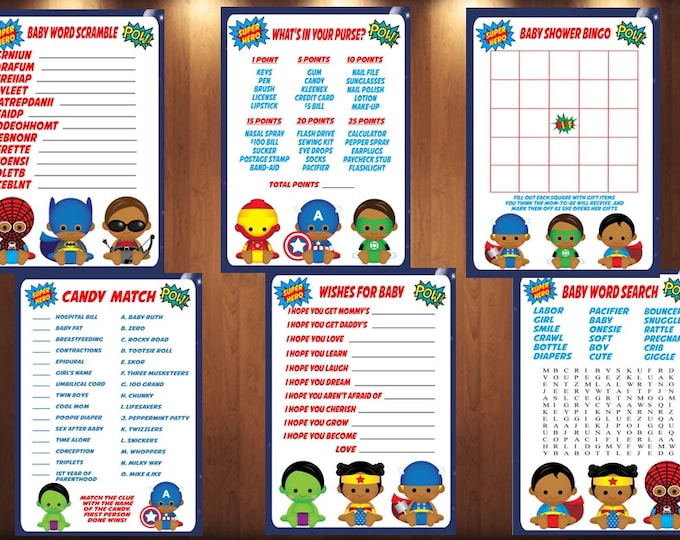Who Am I Superhero Party Game - INSTANT DOWNLOAD - Superhero Baby ...