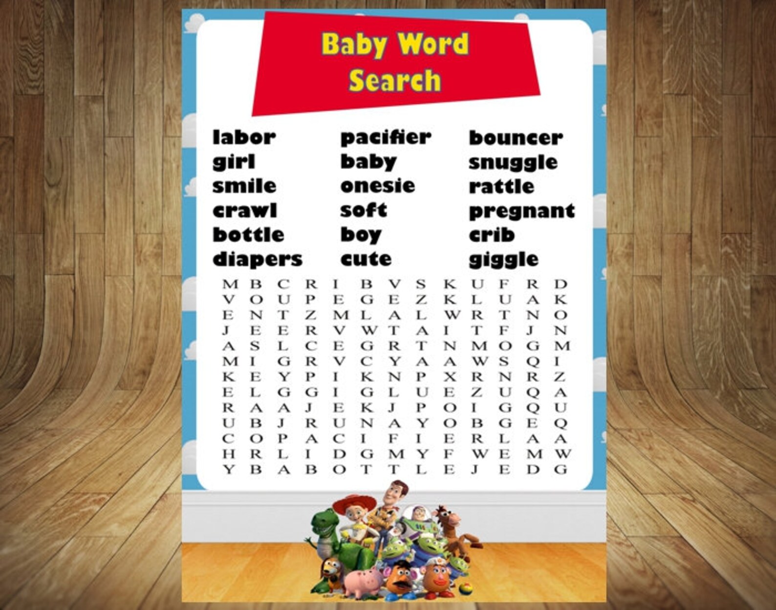 Toy Story Baby Shower Game, Toy Story Baby Shower, Boy Story Baby ...