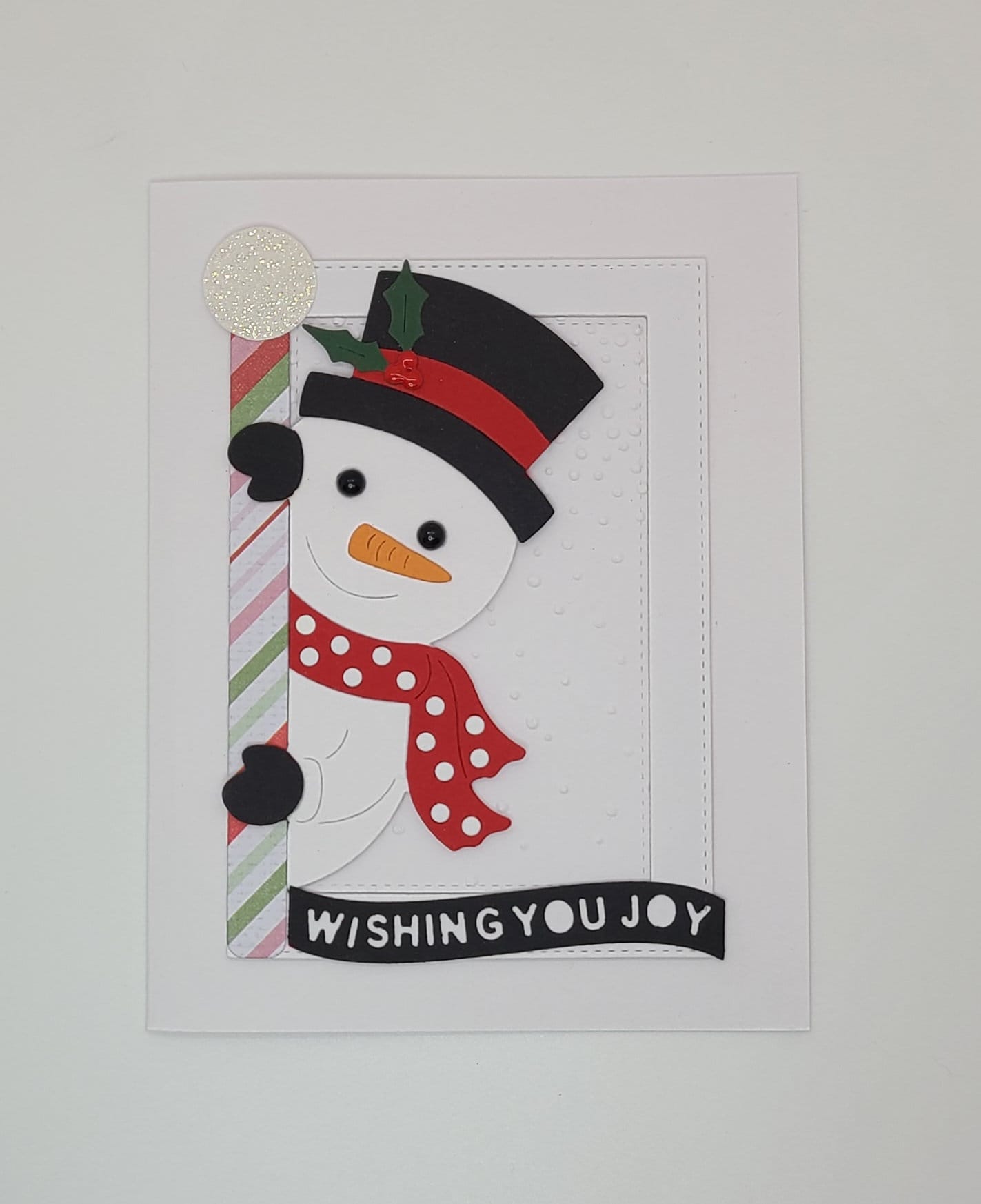 Handcrafted Paper Pieced Peeking Snowman Greeting Card - Etsy