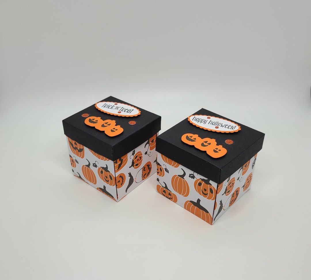 Handcrafted Halloween Lidded Explosion Boxes Set of Two Treat Boxes - Etsy