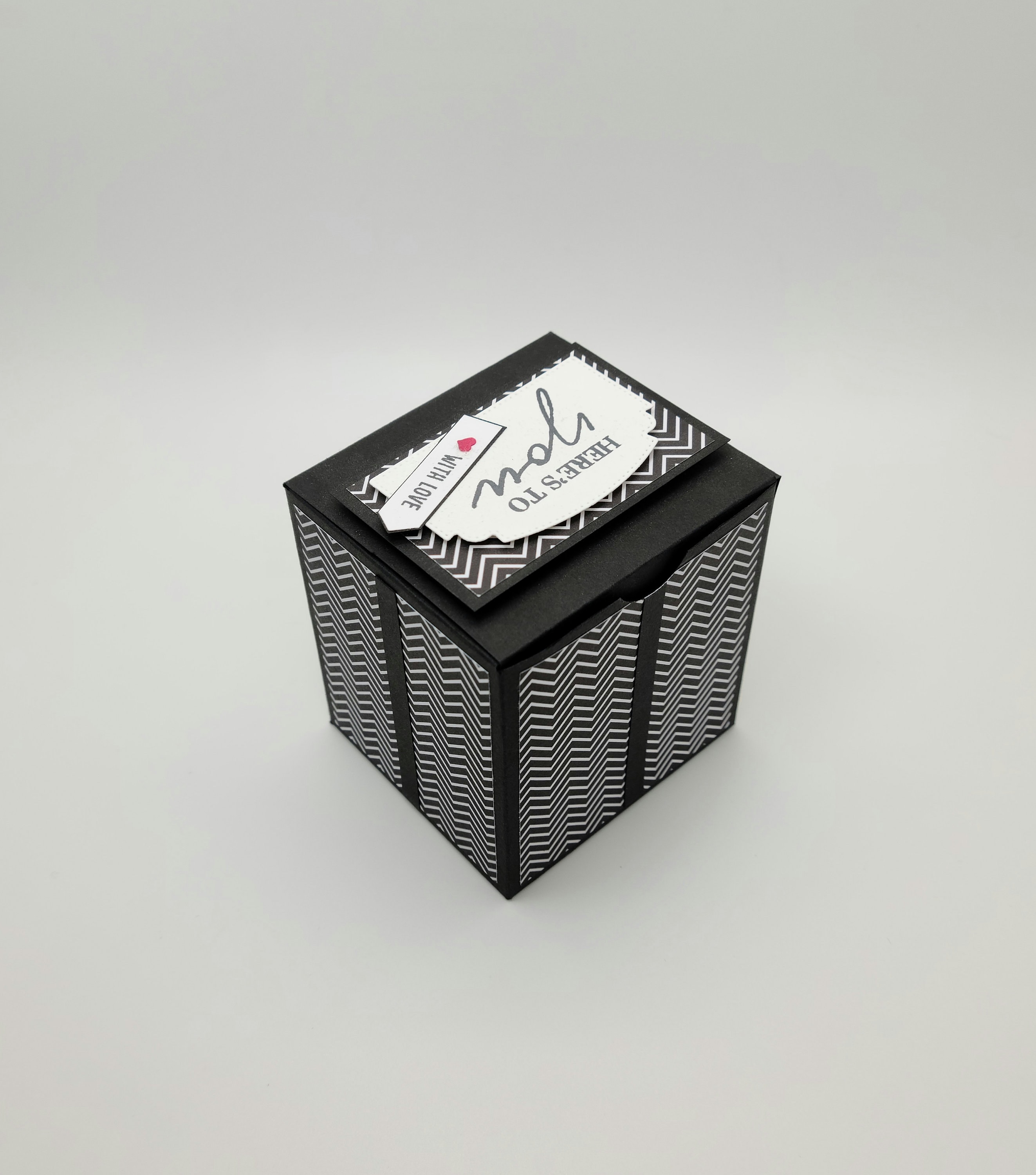 Handcrafted Masculine Gift Box - Black/white, Here's to You, With Love ...