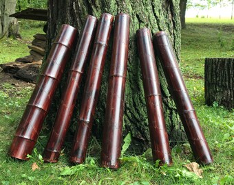 Rainsticks RED MAHAGOMY Bamboo Handmade | Etsy