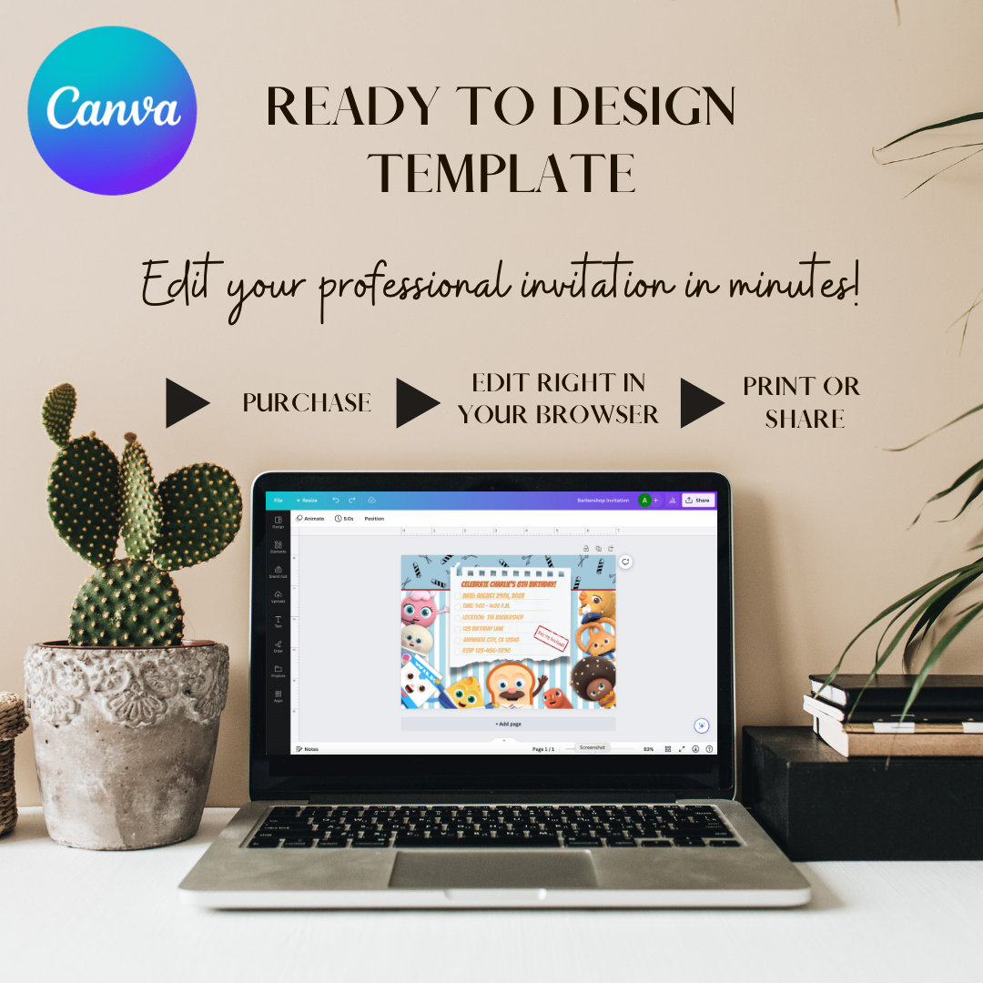 Bread Barbershop Birthday Invitation - Trending Kids Invitation ...