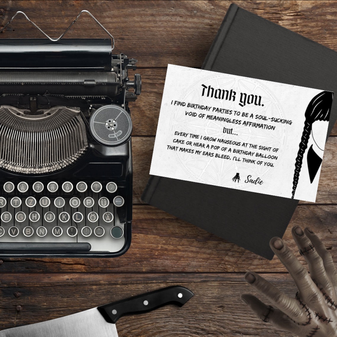 Wednesday Addams Thank You Card - Kids Teens Digital Thank You ...