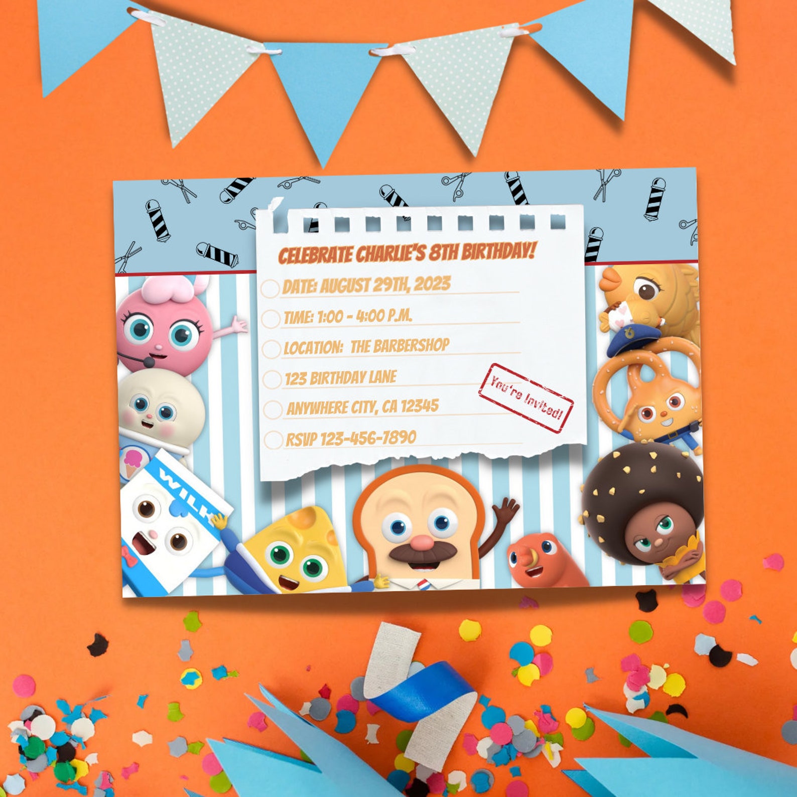 Bread Barbershop Birthday Invitation - Trending Kids Invitation ...